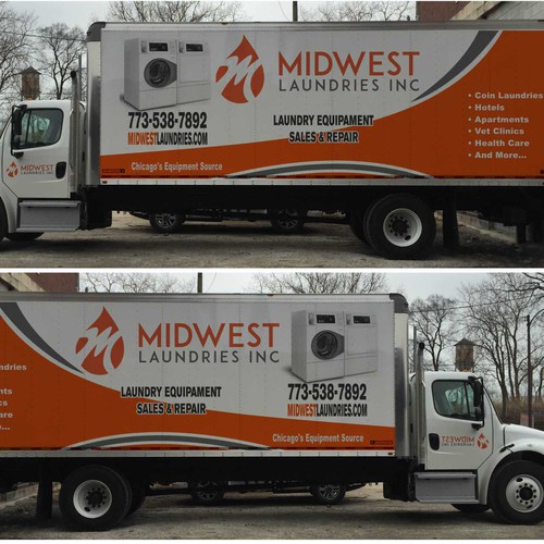 Eye Catching & Sleek Delivery Truck Wrap for Laundry Equipment Company ...