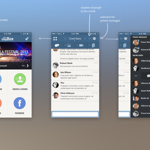 mobile app design required for group chatting app | App design contest
