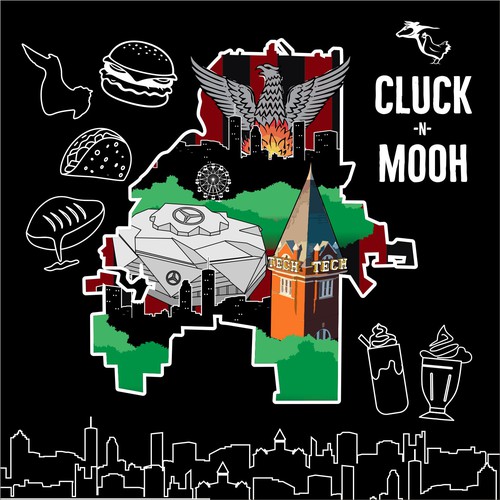 Designs | Cluck n Mooh Georgia Tech wall art | Illustration or graphics ...