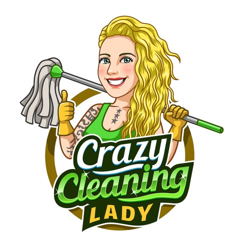 Designs | This cleaning lady needs a crazy logo!! | Logo design contest