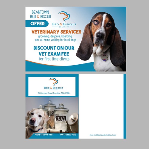 Dog care service needs postcard to advertise veterinary clinic ...