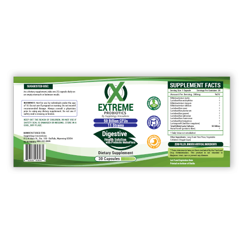 Create powerful label for Extreme Probiotic product. | Product label ...