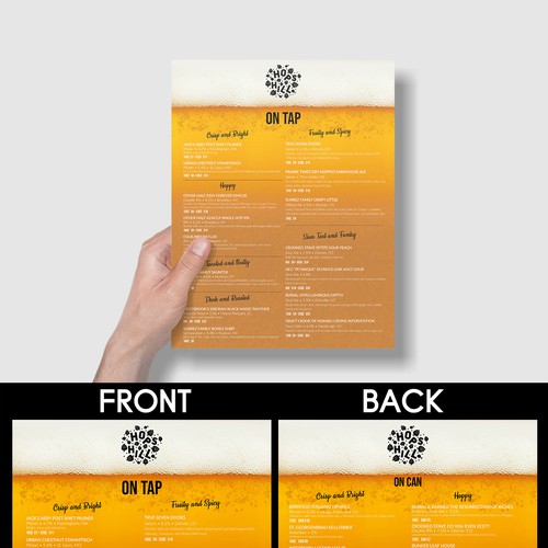 Design a beer menu template for craft beer retailers | Menu contest