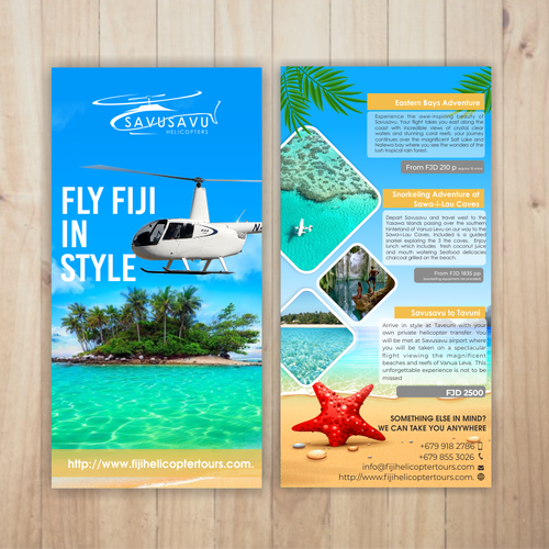 Fiji Helicopter tour agency needs eye catching flyer | Brochure contest
