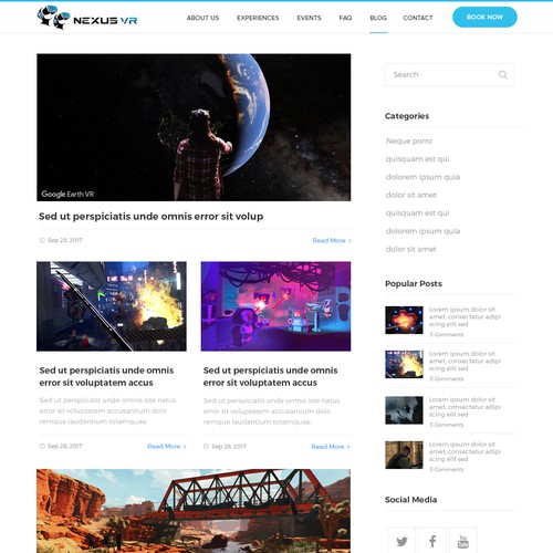 Designs | Design a new modern WordPress theme for an upcoming VR Arcade ...