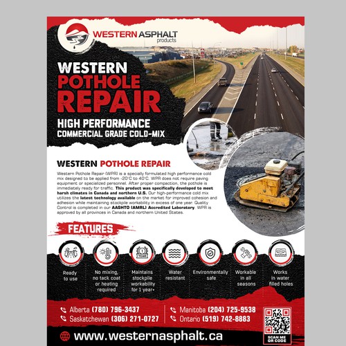 Designs | Western Asphalt Products Western Pothole Repair Flyer ...