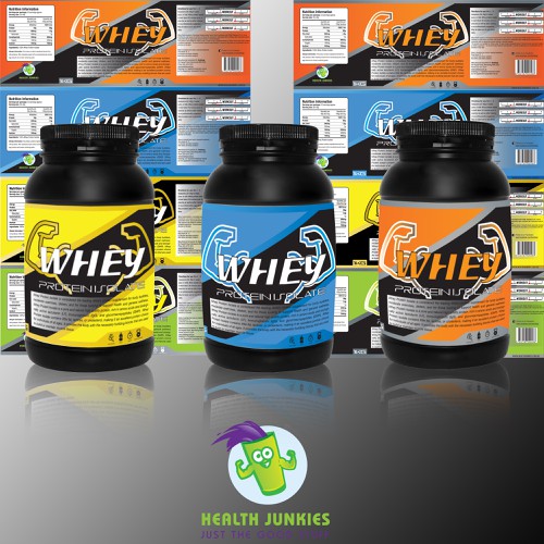 Need label designed for a healthy protein powder range. | Product label ...