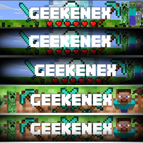 Minecraft Theme Youtube Channel Banner Art | Social media page contest