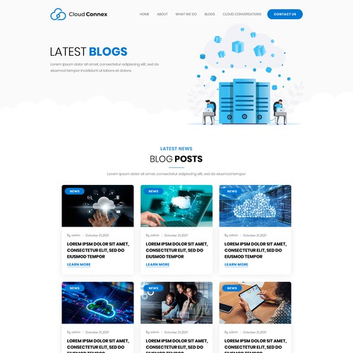 Designs | Cloud Connex site design | Web page design contest