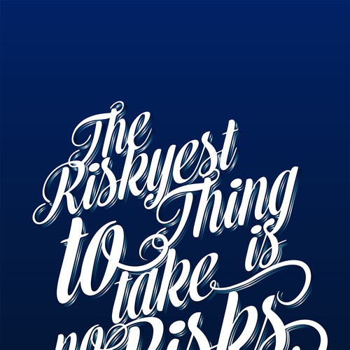 Poster with a quote "The riskiest thing is to take no risks" | Postcard ...
