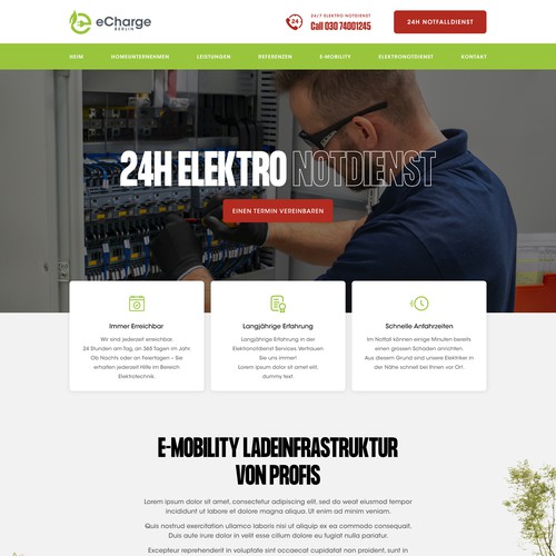 Designs | Gestalte eine neue Webseite für ein Elektro Unternehmen | Web ...