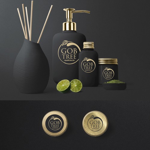 Logo for a stylish, natural beauty product called Gob Tree Essence ...