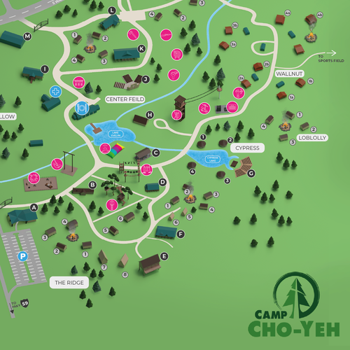Designs | 2022 Camp Cho-Yeh Map | Illustration or graphics contest