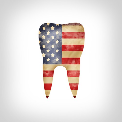 Tooth shaped American Flag- in support of our troops | Logo design contest