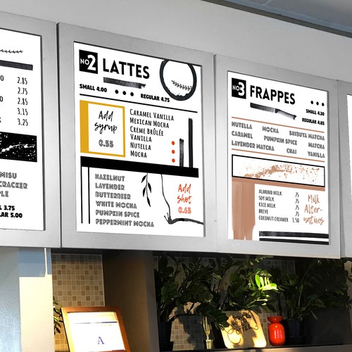 Design a modern drink menu for hipster coffee shop | Illustration or ...