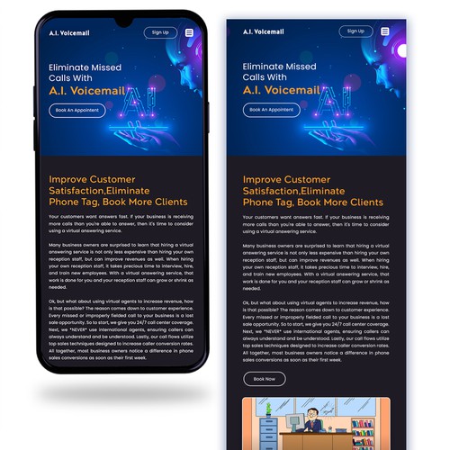 Designs | Homepage Design for A.I. Busness Phone System | Landing page ...