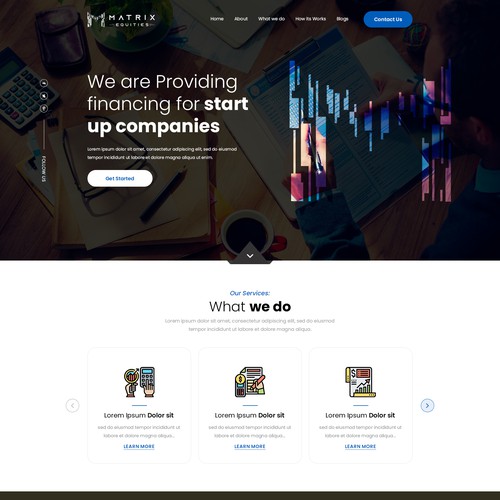 Designs | Matrix Equities needs fresh new website | Web page design contest
