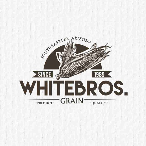Create a Professional logo with realistic ear of white corn or corn ...