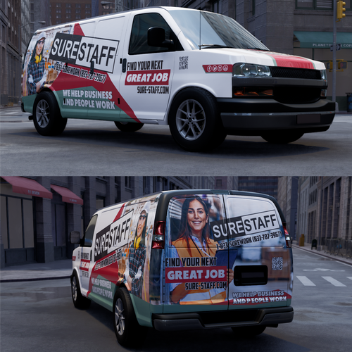 Designs | Surestaff Recruiting & Transportation Van Wrap - Eye-popping ...