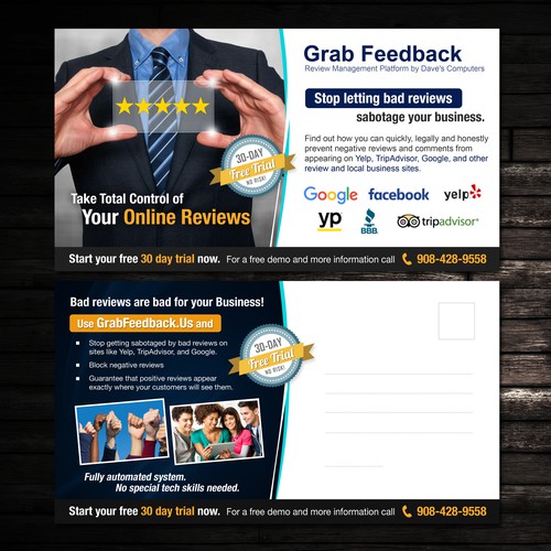 Create Postcard for Review Management Service | Postcard, flyer or ...