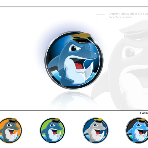 Grumpy Dolphin Cab Driver Cartoon Character | Other Graphic Design contest