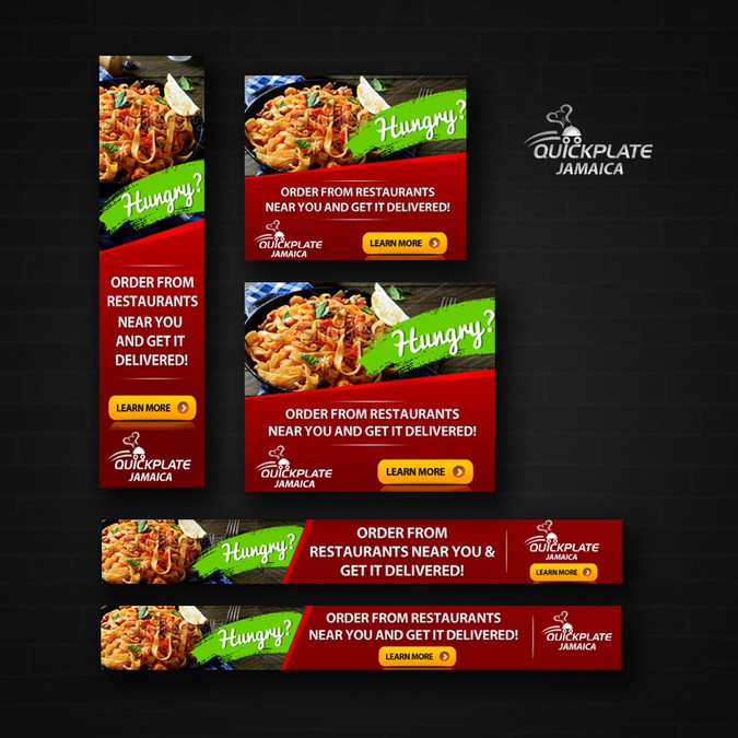 Create an eye-catching and impactful banner for a premium online food ...