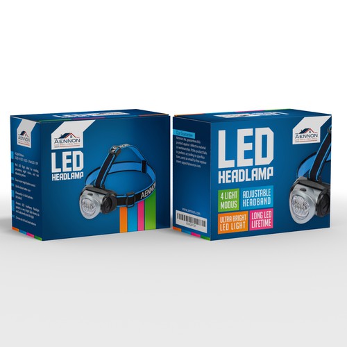 Create A **LED Headlamp Flashlight** Packaging Design To Be Seen All ...