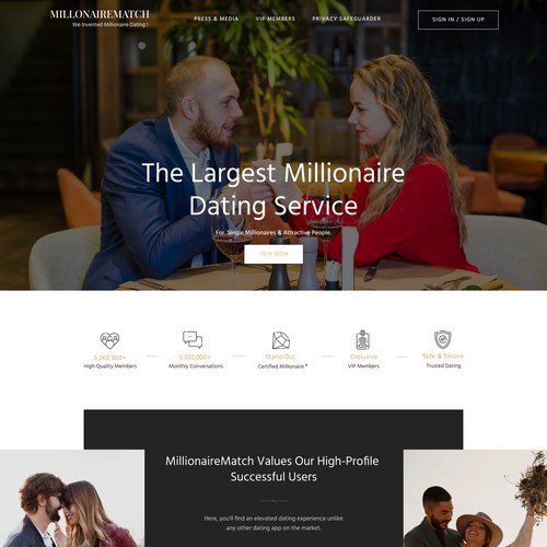 Designs | Need a very luxury design for our dating site homepage | Web ...