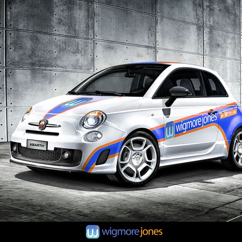 Create a sporty, eye catching vehicle wrap design on a Fiat 500s for ...