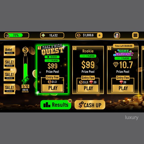 Designs | Dominoes Cash main screen styles | App design contest