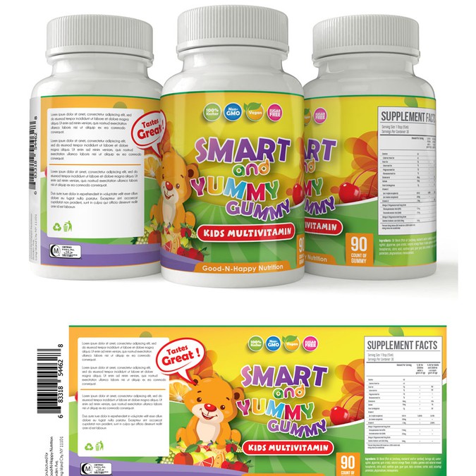 Design a fun and catchy label for a Gummy Vitamin Product Line ...