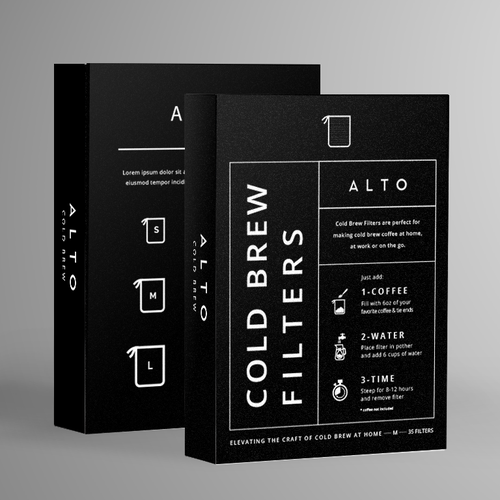 Modern package design for a box of cold brew coffee filters. | Product ...