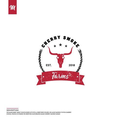 Beef Jerky logo for Cherry Smoke Farms | Logo design contest