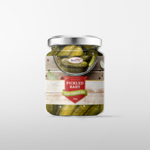New Label for Pickled Baby Cucumbers 500g Jar | Product label contest