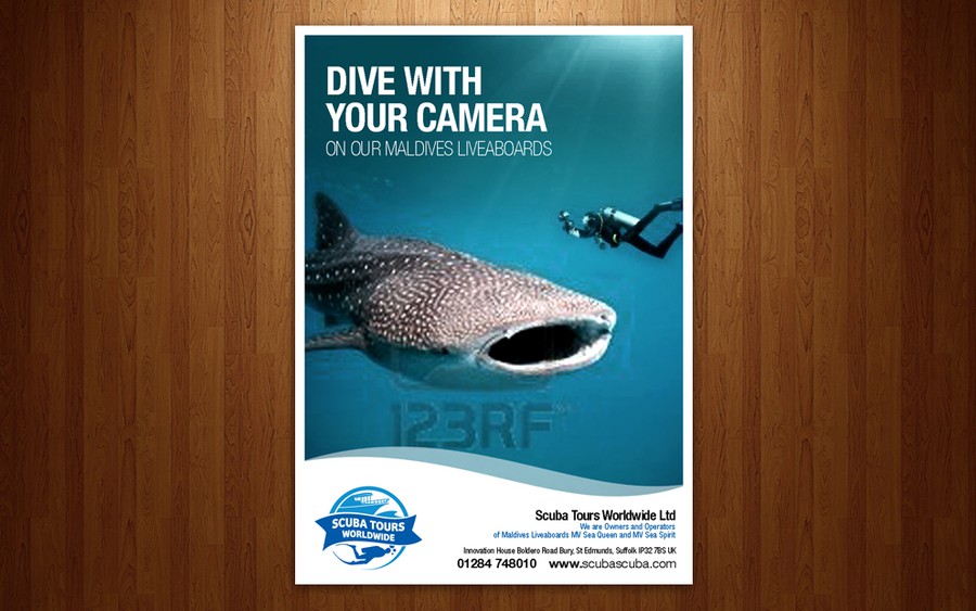Design an A5 Print advert for a Scuba Diving Travel Company for an ...