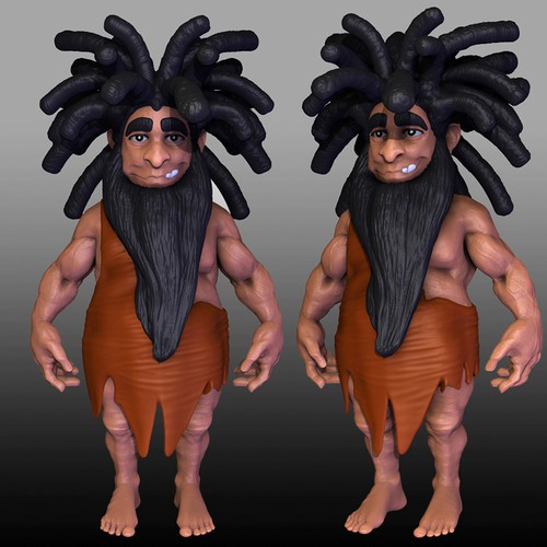 3D Caveman Mascot with action poses | 3D contest