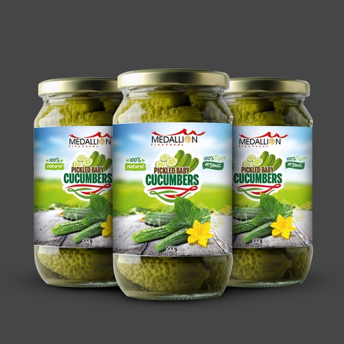 New Label for Pickled Baby Cucumbers 500g Jar | Product label contest