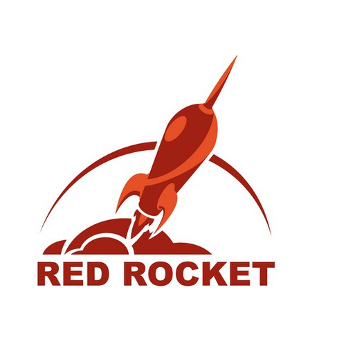 Red Rocket Logo Rocket Flying Graphic Colored Icon Stock Vector
