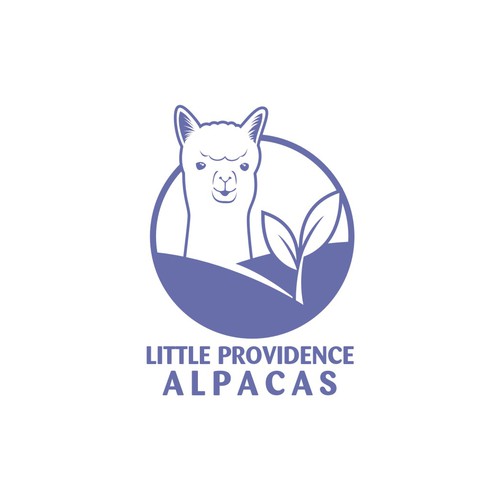 Create a logo for organic farm featuring alpacas, both Suri and Huacaya ...