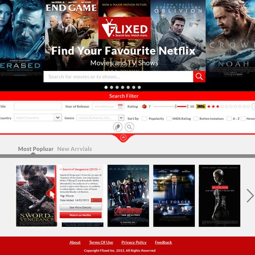 Web Page Design - Flixed - Netflix Search Engine | Web page design contest