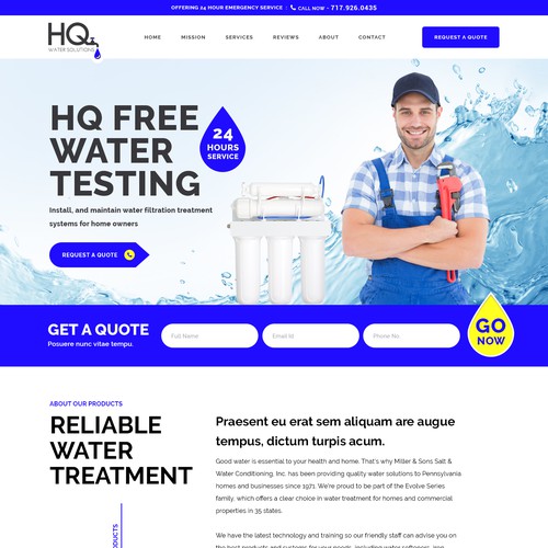 Designs | Website for Water Treatment Website | Web page design contest