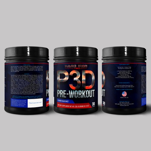 Design a Pre-Workout Supplement Label for Hard Iron Labs | Product ...