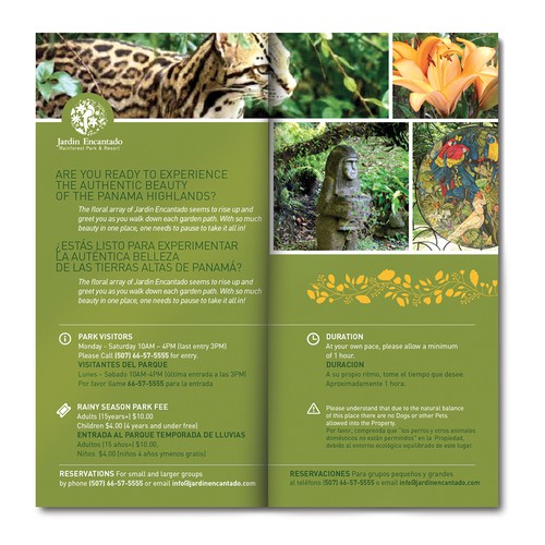 ADVERTISING LEAFLET FOR BOTANICAL GARDEN IN PANAMA´S HIGHLANDS ...