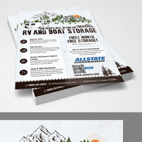 Designs | Single page flyer advertising RV and Boat storage | Postcard ...