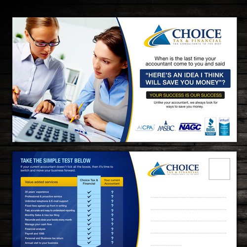 Create eye capturing small business accounting service AD | Postcard ...