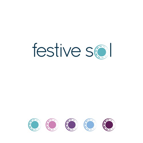 Create a modern, nature-inspired logo for solstice company Festive Sol ...