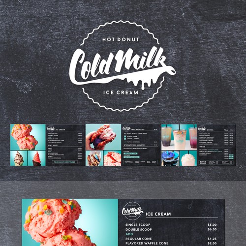 Designs | ColdMilk and Treats Menu Redesign and Branding | Menu contest