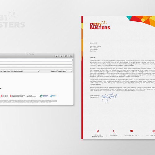 Create a digital letterhead and email signature for our rebranded ...