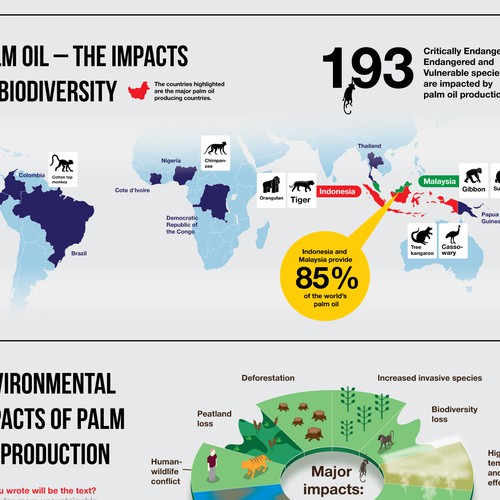 Infographic telling the story of palm oil impacts on biodiversity ...