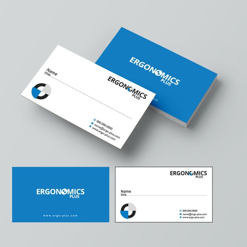 Create an eye-catching, professional business card for Ergonomics Plus ...